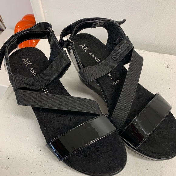 Anne Klein | Shoes | Anne Klein Wedge Sandal With Elastic And Velcro ...